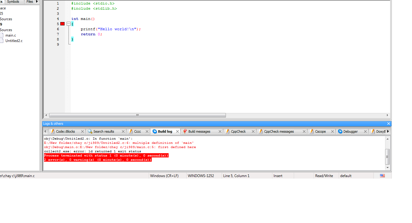 B L i Multiple Definition Of main Trong Code Blocks M Kh ng Hi u