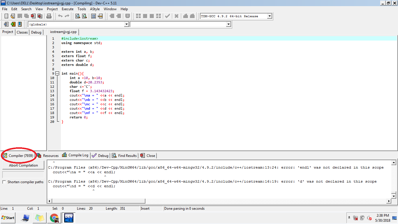 Lỗi về dev-c++ compiler - programming - Dạy Nhau Học