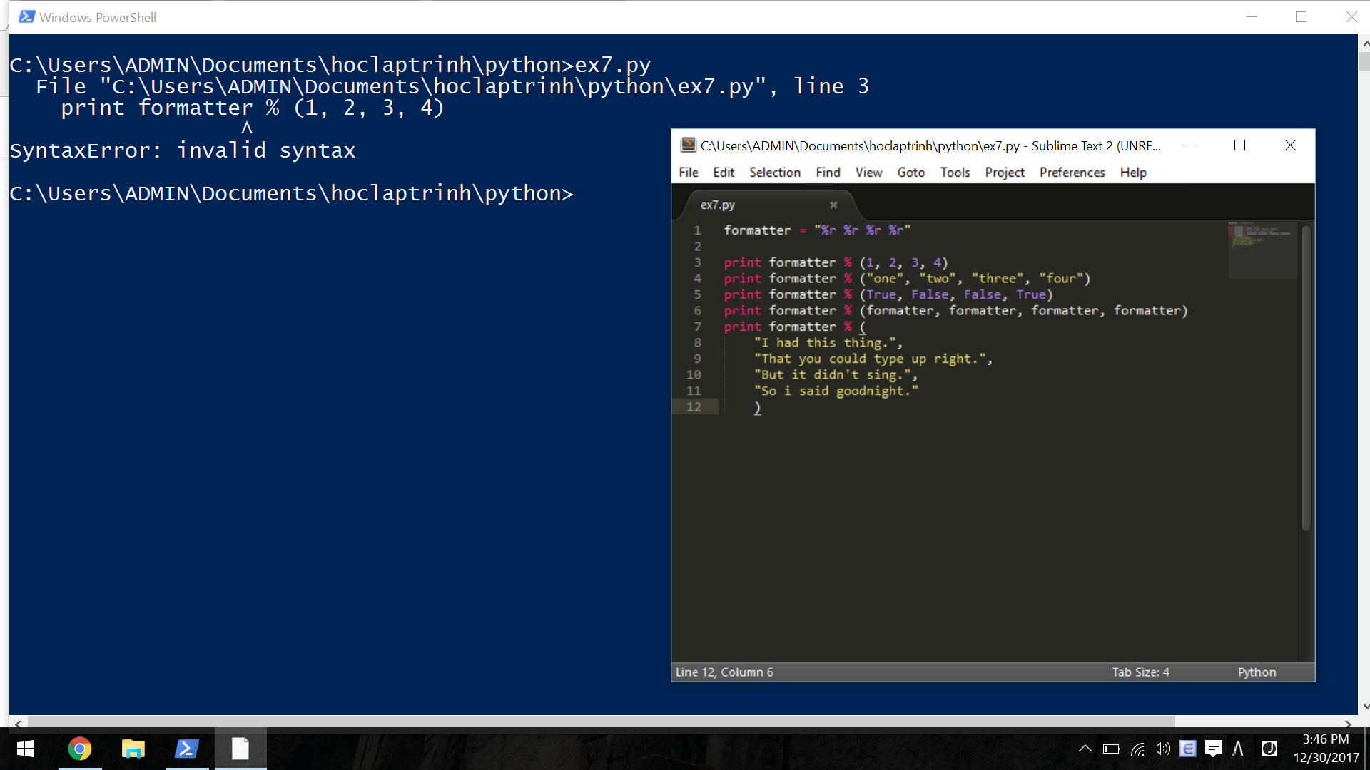 Sai cú pháp trong Python - programming - Dạy Nhau Học