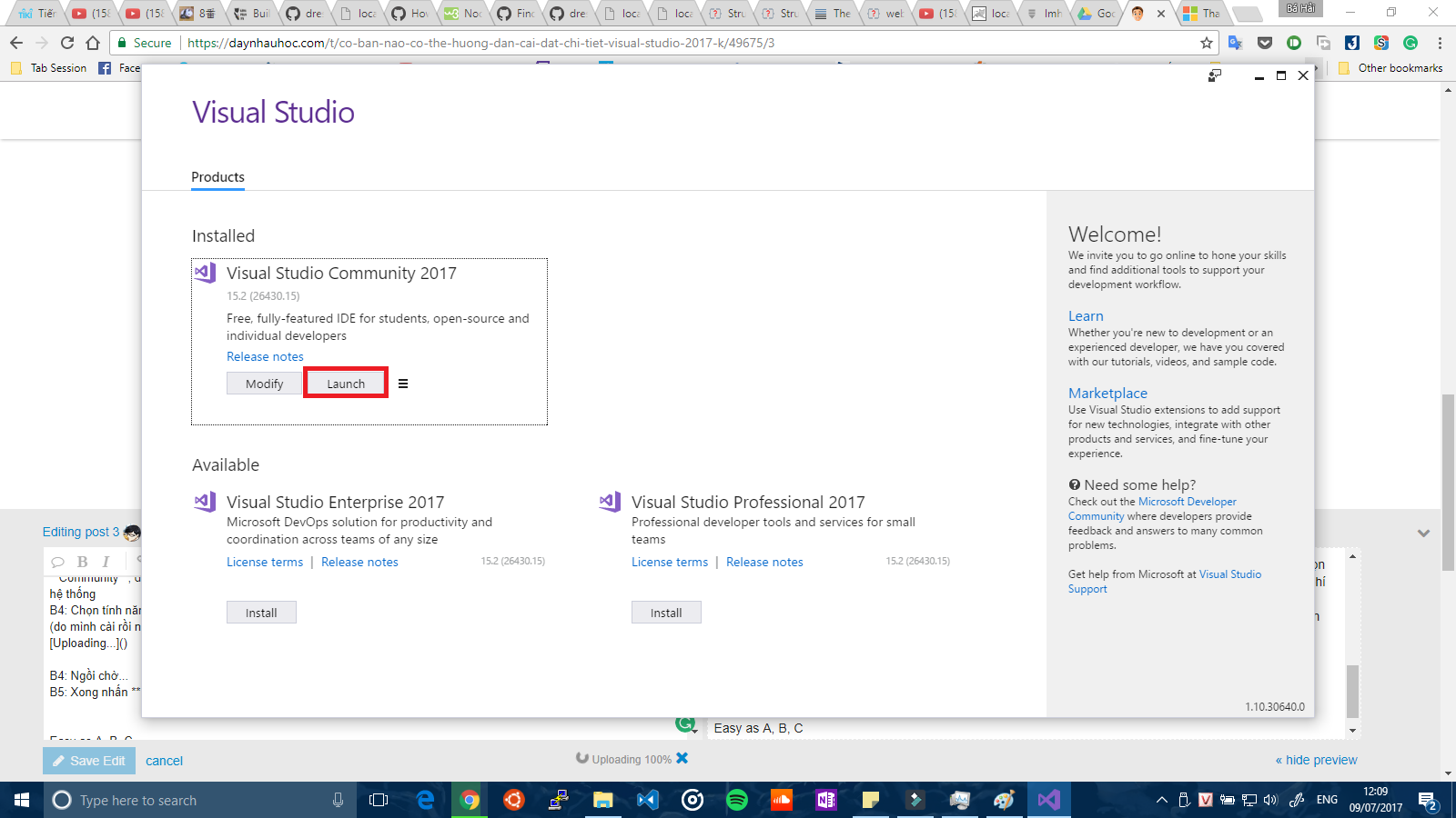 Hướng dẫn cài đặt chi tiết visual studio 2017 - randomq - Dạy Nhau Học
