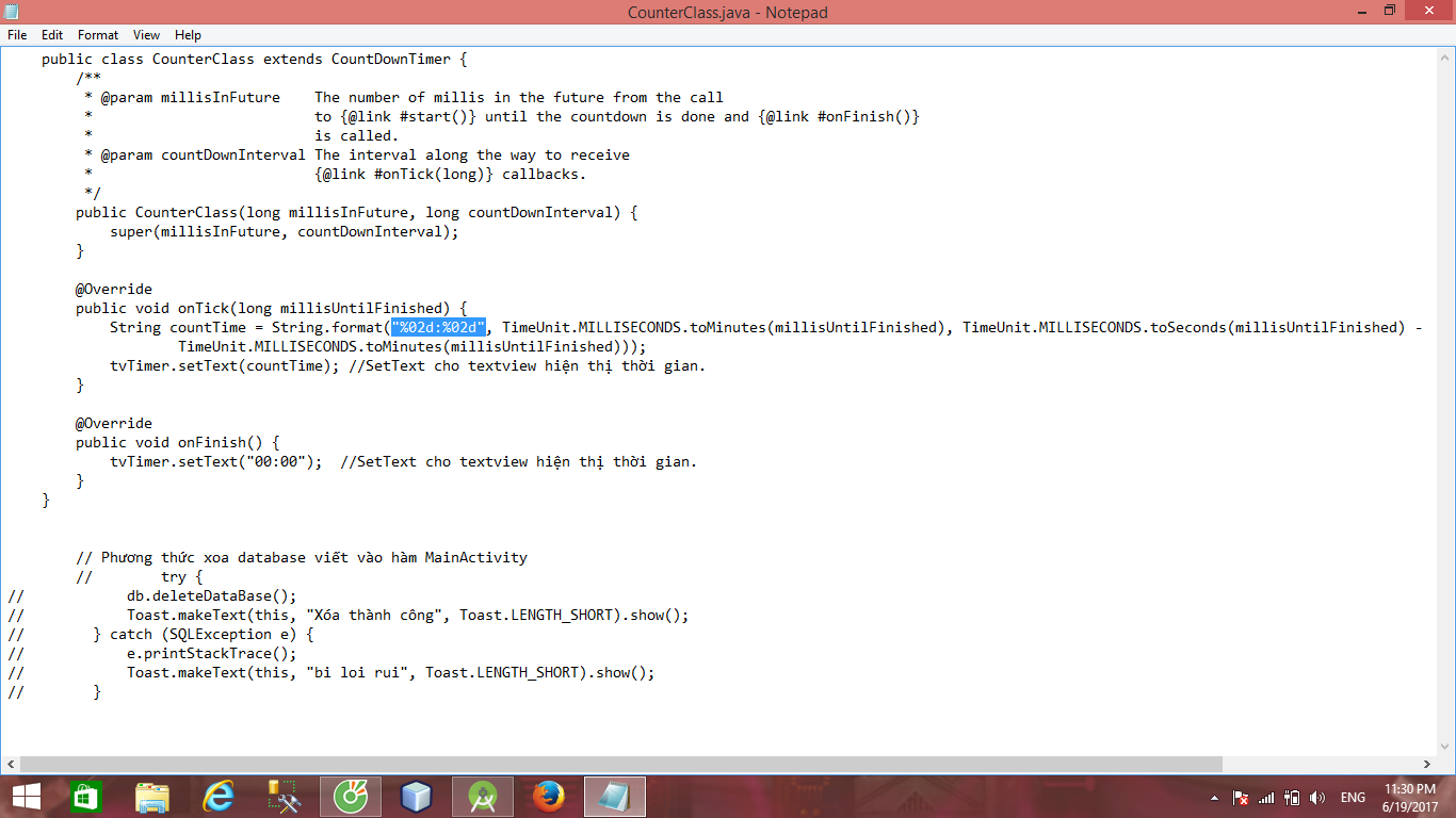 Code time trong android - programming - Dạy Nhau Học