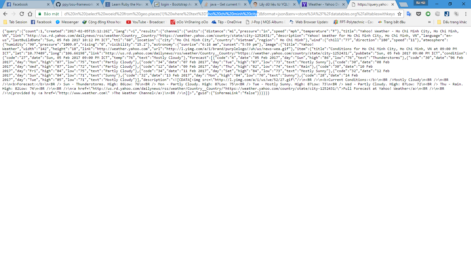 Lấy dữ liệu từ YQL (Yahoo query language) - programming - Dạy Nhau Học