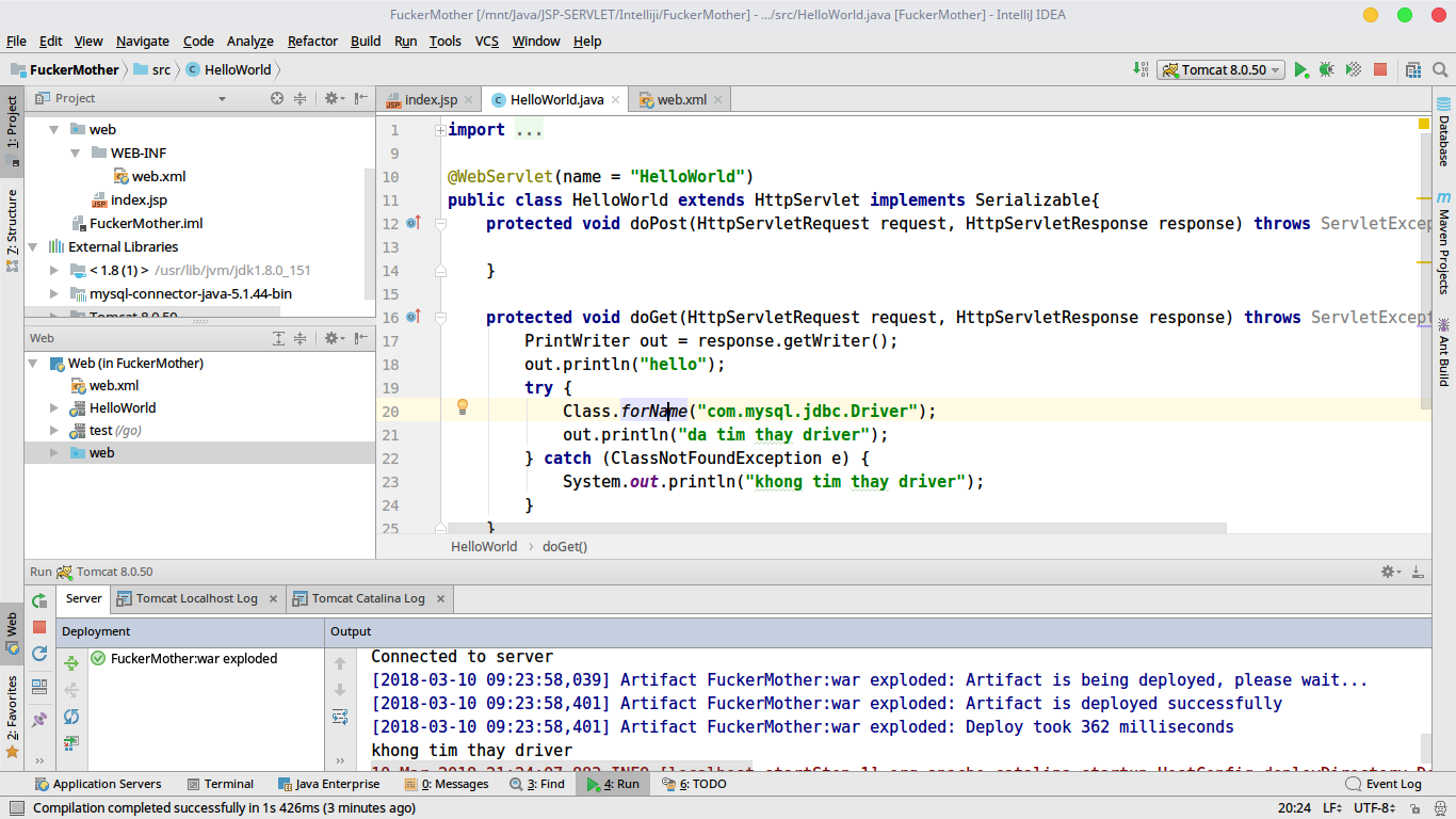 Kết nối mysql trong servlet - programming - Dạy Nhau Học