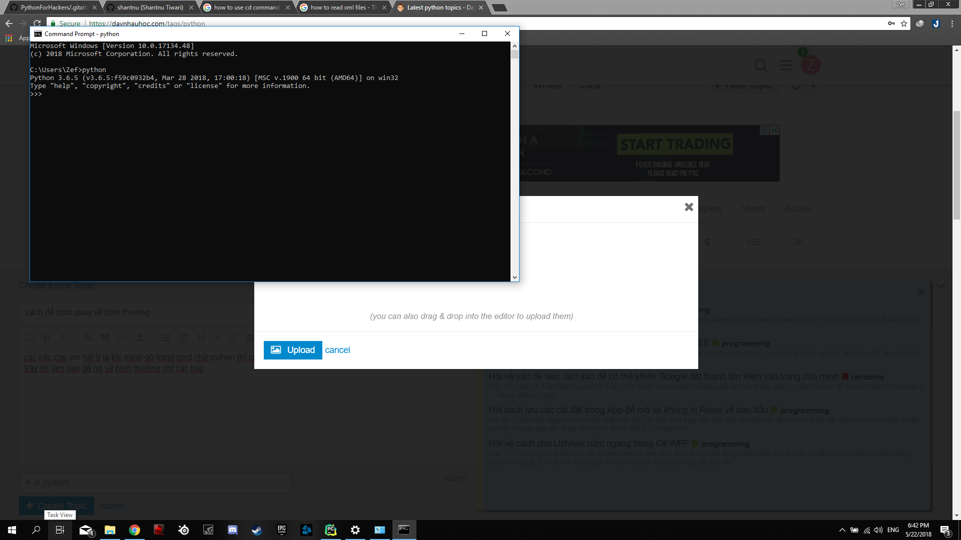 Thoát Python Interactive Shell trên cmd - randomq - Dạy Nhau Học